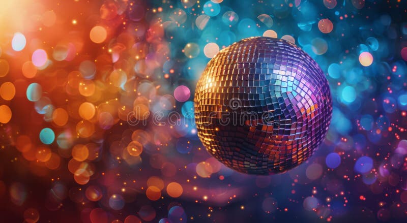 Floating Shiny Disco Ball stock photo. Image of generated - 320498478