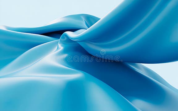 Floating silk blue fabric stock illustration. Illustration of gently ...