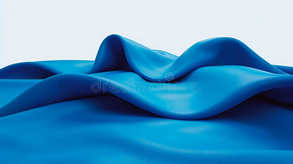 Floating Silk Blue Fabric Background Stock Illustration - Illustration ...