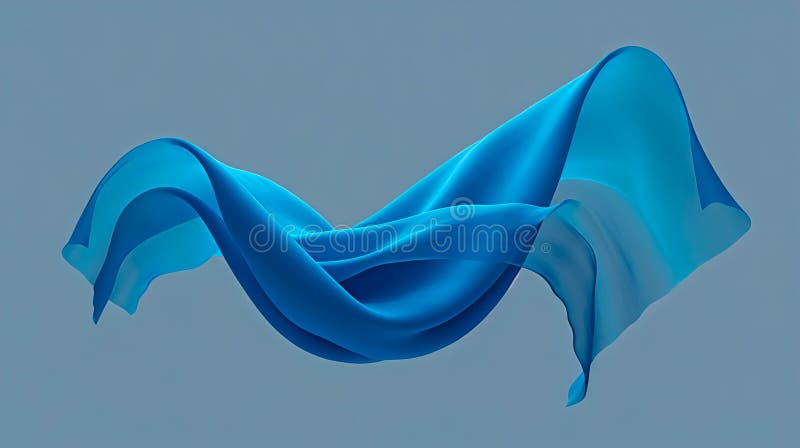 Floating Silk Blue Fabric Background Stock Illustration - Illustration ...
