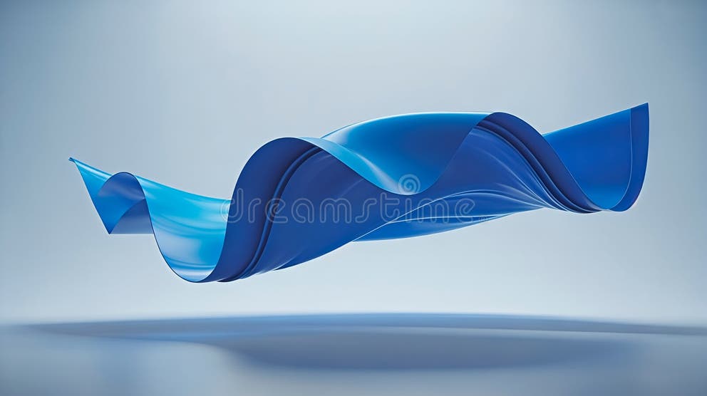 Floating Silk Blue Fabric Background Stock Illustration - Illustration ...