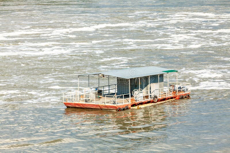 Floating small ferry stock photo. Image of current, adventure - 213852602