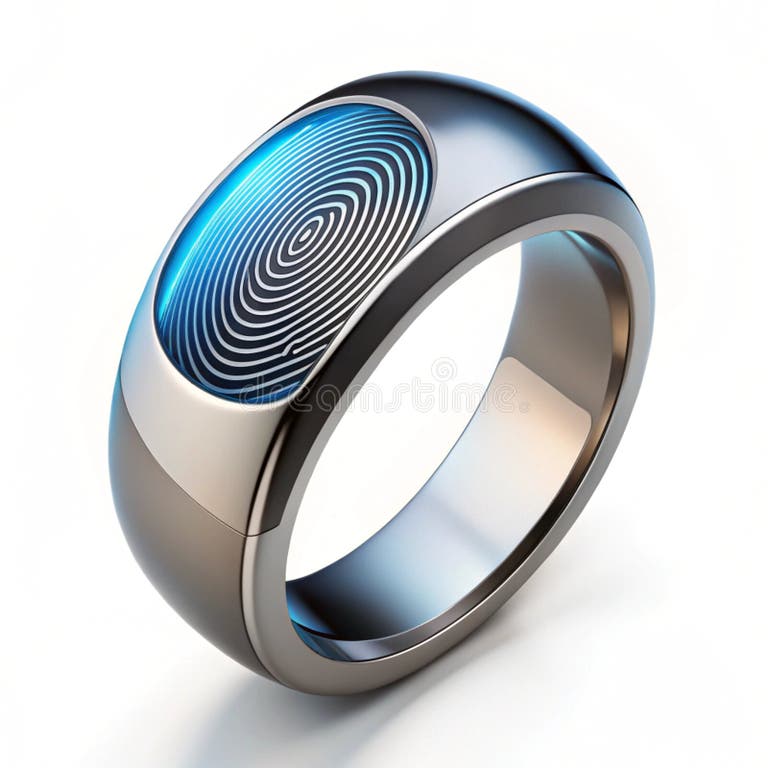 Floating Smart Ring with Biometric Scan Feature Stock Illustration ...