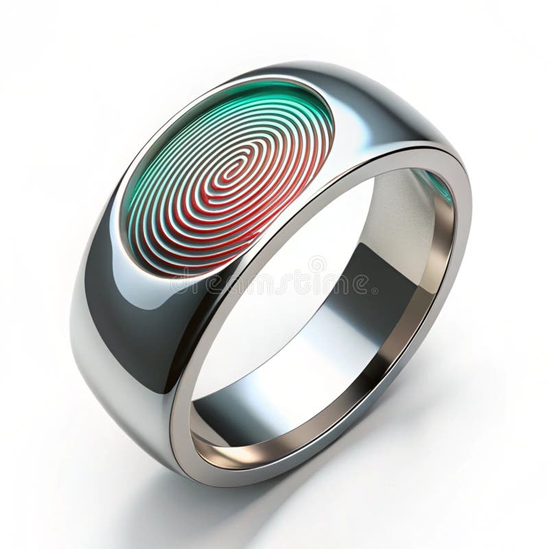 Floating Smart Ring with Biometric Scan Feature Stock Illustration ...
