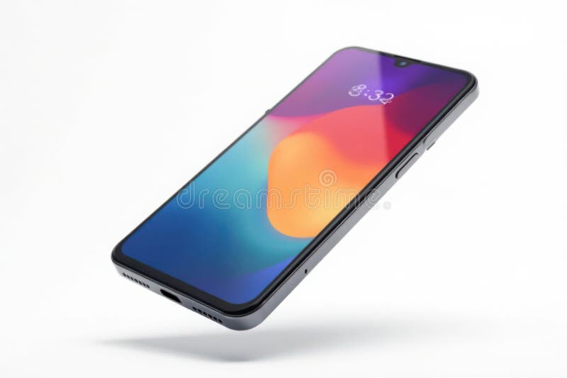 Floating Smartphone, Isolated, Pure White Backdrop, Communication ...