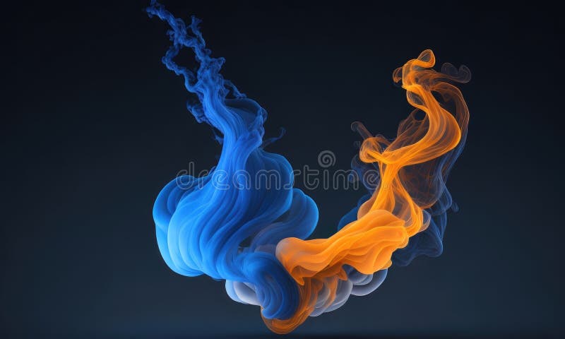 Floating Smoke Isolated on a Dark Background Stock Illustration ...