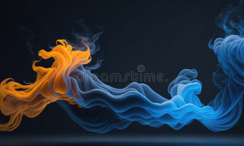 Floating Smoke Isolated on a Dark Background Stock Illustration ...