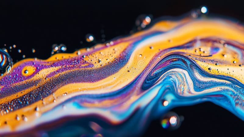 Floating Soap Bubbles Create Iridescent Patterns Against a Black Void ...