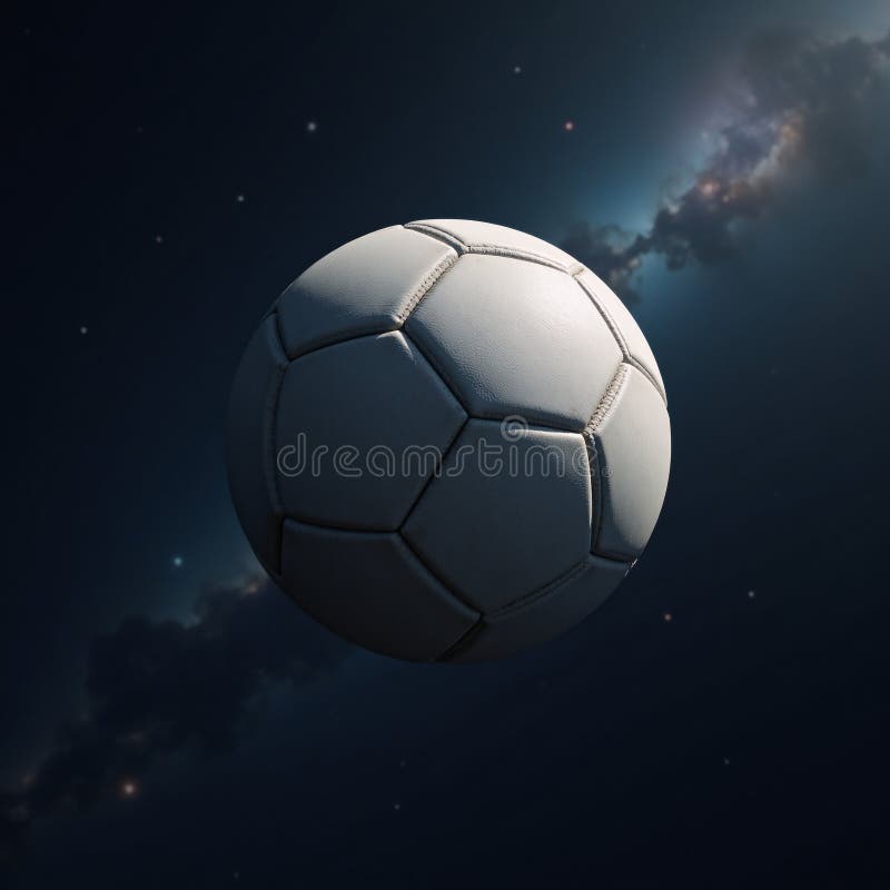 Floating Soccer Ball Against Starry Backdrop Space Stock Illustration ...