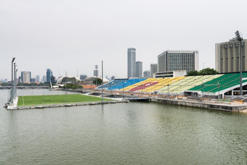 Floating Soccer Stadium in Marina Bay, Singapore Editorial Stock Photo ...