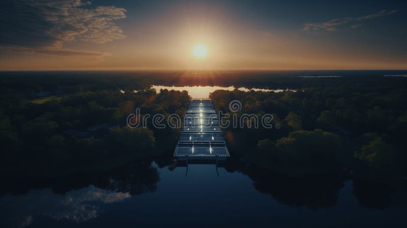 Floating Solar Farm at Sunset Makes Process of Getting Energy Clean ...