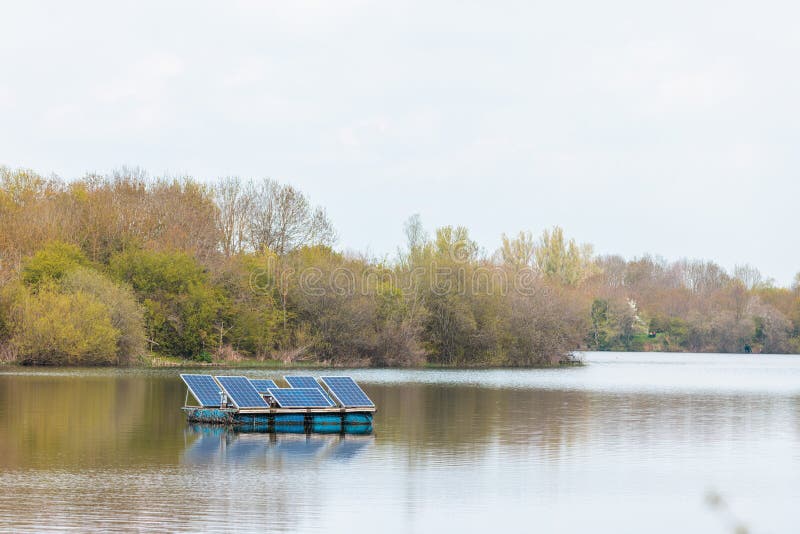 Floating Renewable Energy on the River. AI Stock Photo - Image of ...