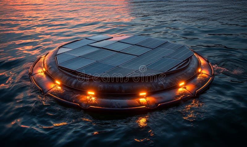 Floating Solar Panel System on a Lake. Stock Photo - Image of ...