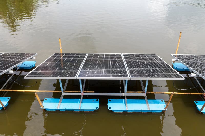 Floating Solar Panels or Solar Cell Platform on the Water Lake Pond for ...