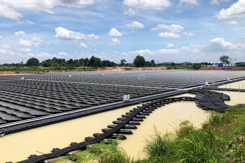 Floating Solar PV System stock image. Image of electricity - 256459041