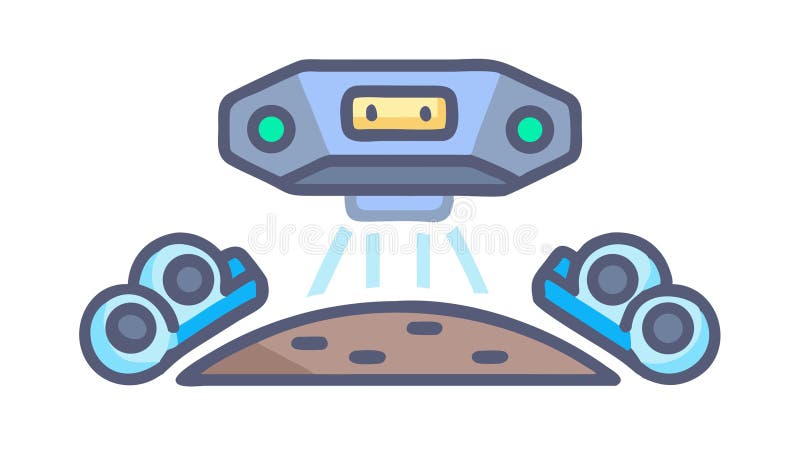 Floating Sound Device: Immersive Audio Experience, Vector Design ...