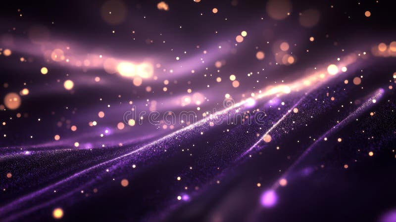 Floating Sparkly Particles on a Vibrant Purple Abstract Background ...