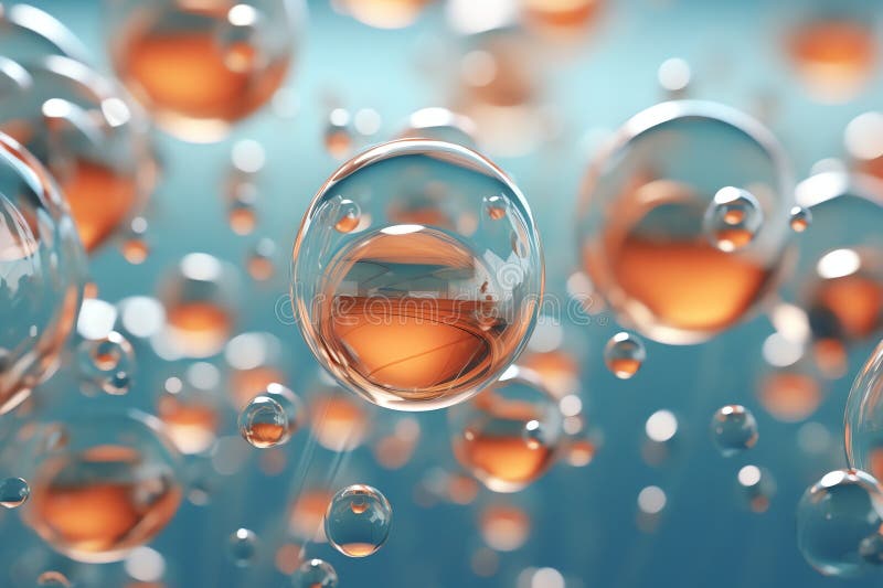 Floating Spheres bubbles stock illustration. Illustration of digital ...