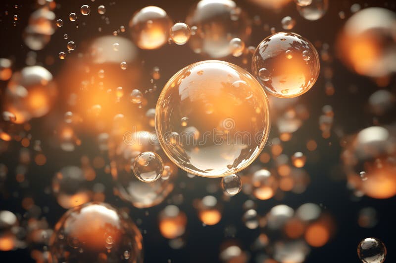 Floating Spheres bubbles stock illustration. Illustration of digital ...
