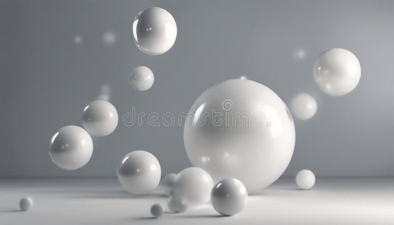 Floating Spheres 3d Rendering Empty Space for Product Show Stock ...