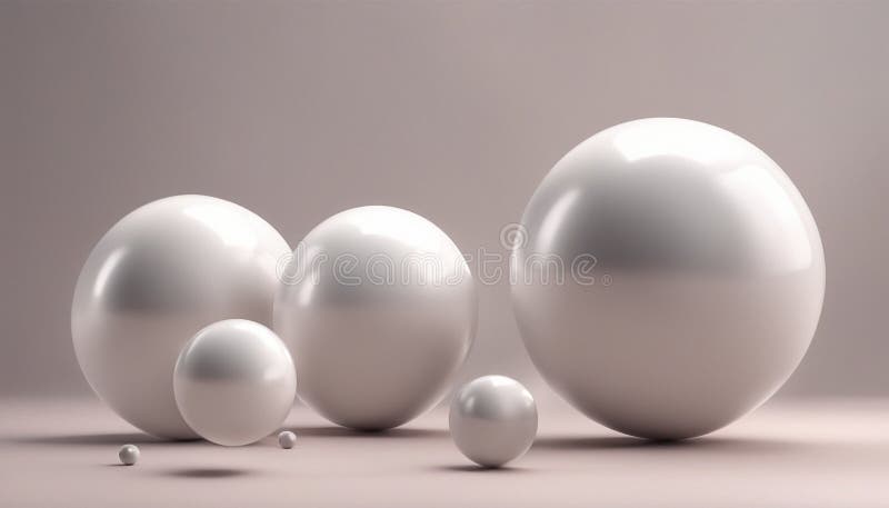 Floating Spheres 3d Rendering Empty Space for Product Show Stock ...