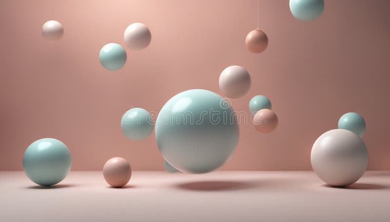 Floating Spheres 3d Rendering Empty Space for Product Show Stock ...