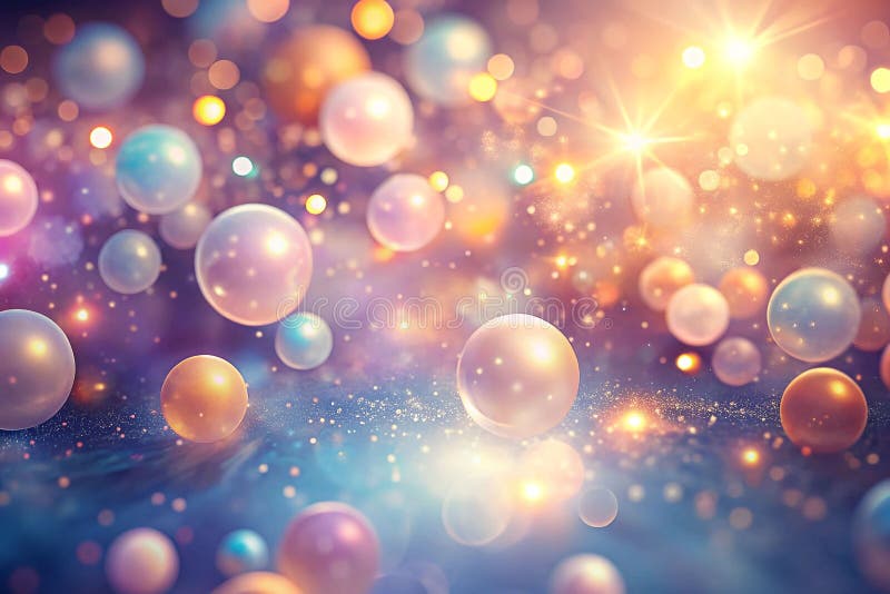 Floating Spheres, Golden Light, Abstract Background, Festive Stock ...