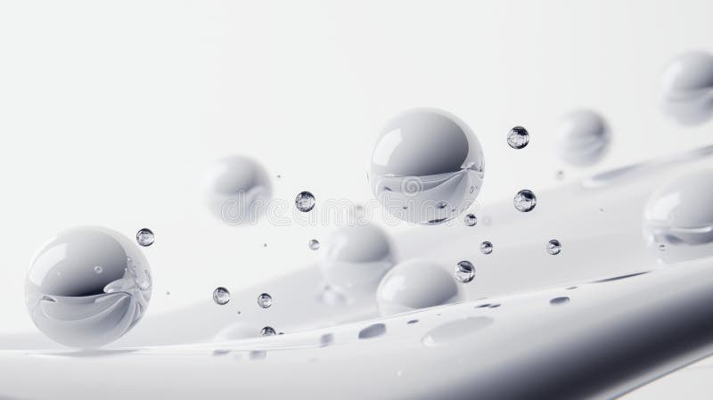 Floating Spherical Objects in a Minimalist White Background Create a ...