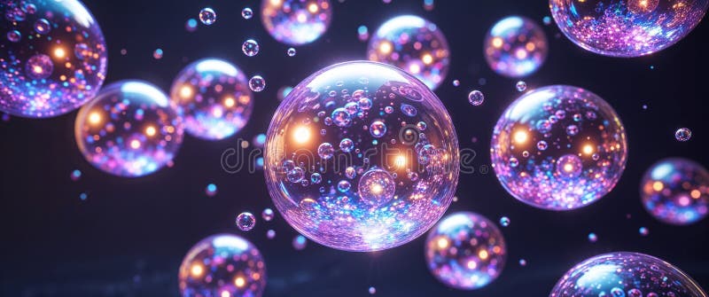 Floating Spherical Shapes Filled with Vibrant Colors Create an ...