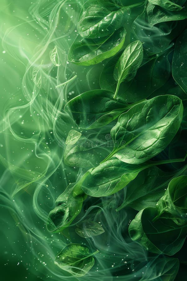 Floating Spinach Leaves Create a Sense of Lightness and Natural ...