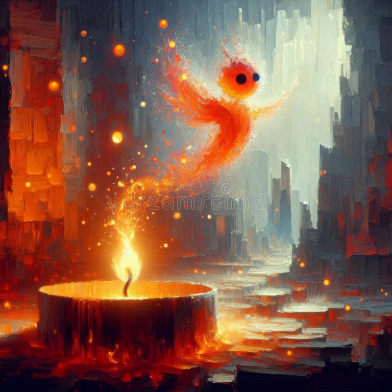 Floating Sprite with Glowing Trails Stock Illustration - Illustration ...