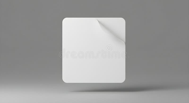 Floating Square Sheet with Corner Curl in Simple Studio Setup Stock ...