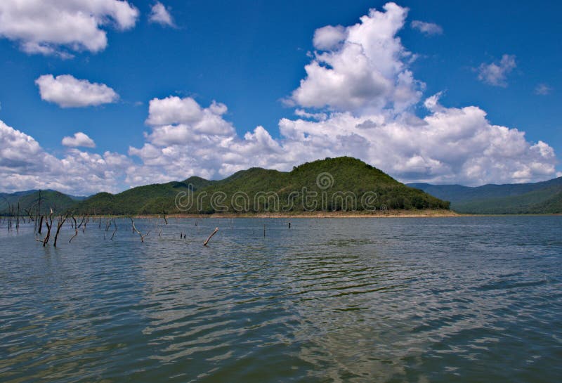 Floating in Srinakarin Dam stock image. Image of outside - 76313677