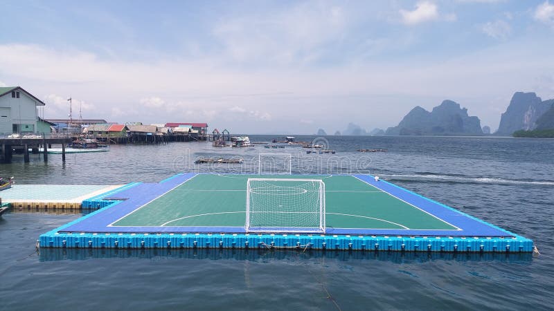 Floating stadium at Panyee stock photo. Image of boat - 164743450