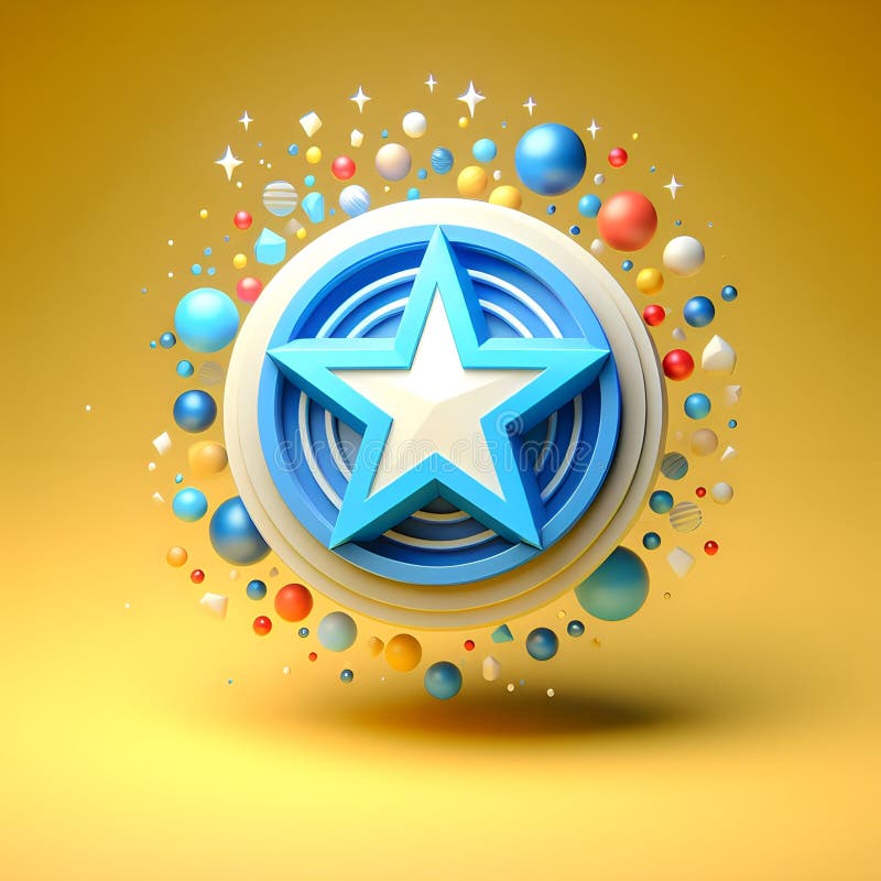 Floating star 3D logo stock illustration. Illustration of logo - 303447851