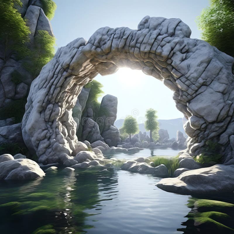 Floating Stone Arch an Archway Sculpture Made from Floating St Stock ...