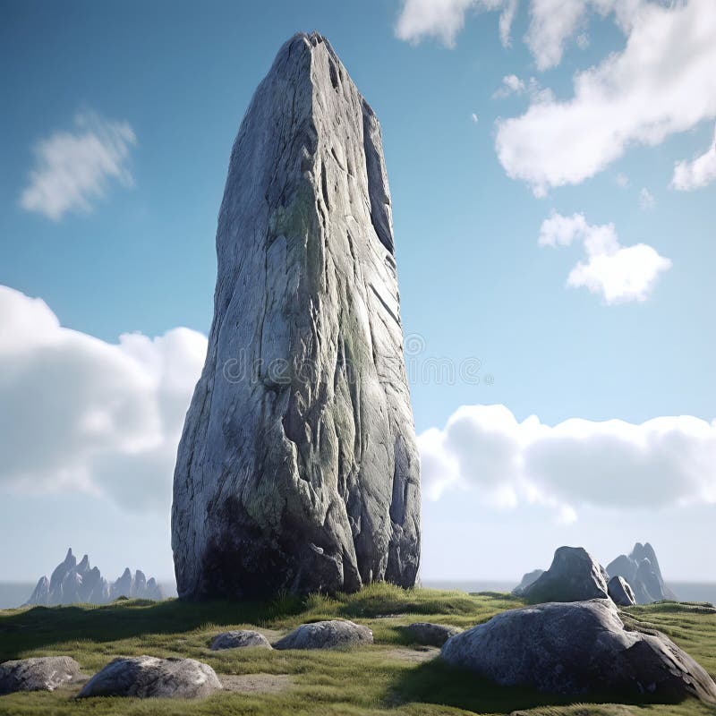 Floating Stone Monolith a Monolithic Stone Sculpture that Appe Stock ...