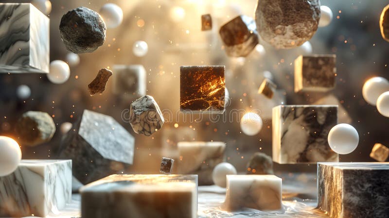 Abstract Composition Soft Cubes Minimalist Light Environment Stock ...
