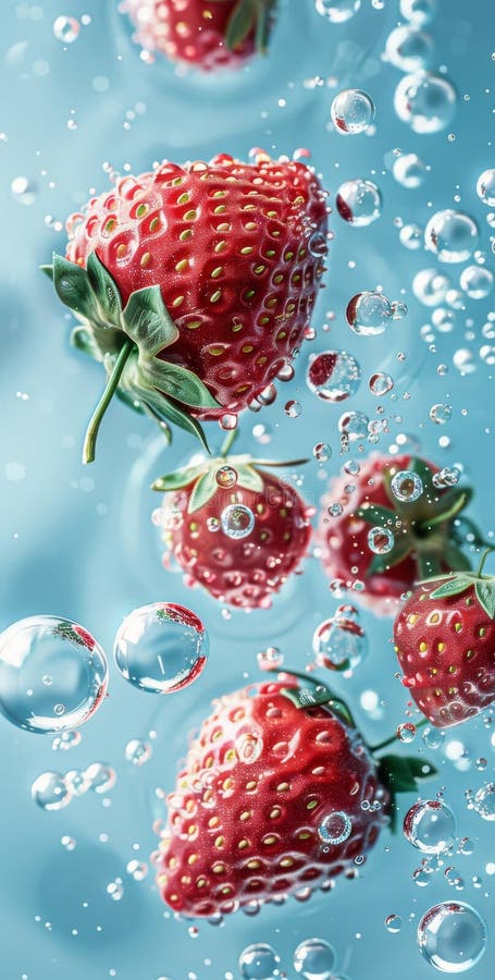 Floating Strawberries in Water Stock Image - Image of harvest, fruit ...