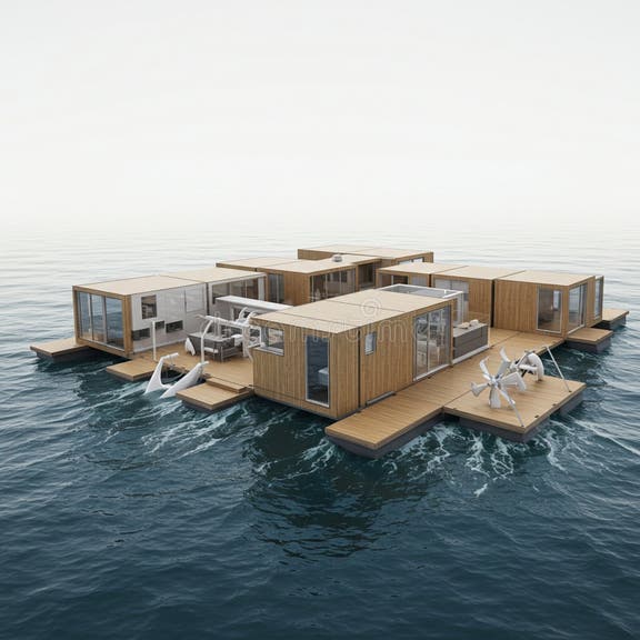 Floating Structure Composed of Modular Wooden Units Connected by Decks ...