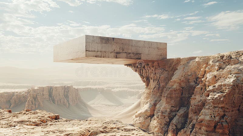 Floating Structure in a Desert Landscape Stock Illustration ...