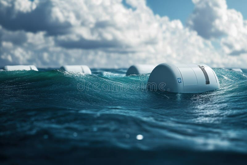 Floating Structures are Visible on Turbulent Ocean Waters Under a ...