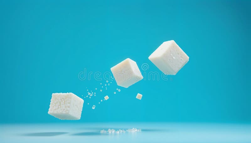 Floating Sugar Cubes with Sparkling Motion Stock Illustration ...
