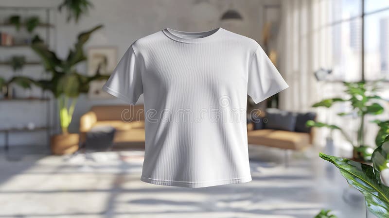 Floating T-shirt Mockup in a 3d Showcase with Soft Shadows. Stock Photo ...