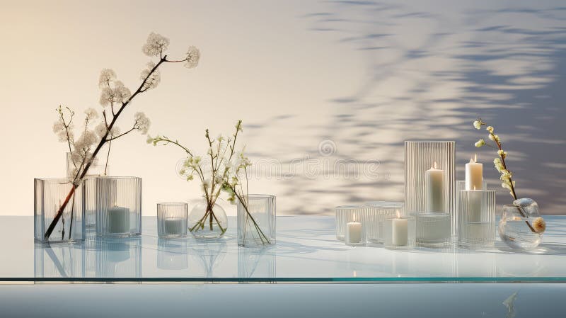 Floating Table Background Illustration Display Illusion Stock ...