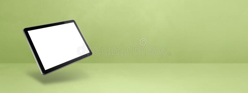 Floating Tablet Pc Computer Isolated White Horizontal Banner Background ...
