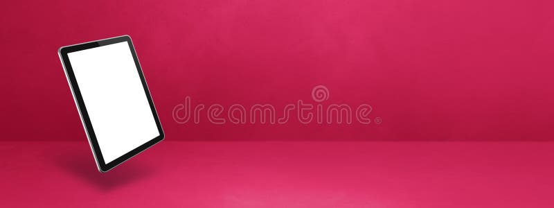 Floating Tablet Pc Computer Isolated White Horizontal Banner Background ...