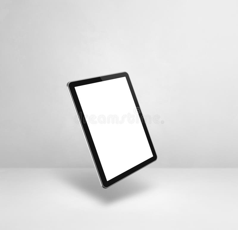 Floating Computer Laptop Isolated on White. Horizontal Banner ...