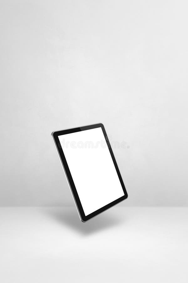 Floating Tablet Pc Computer Isolated on White. Horizontal Background ...