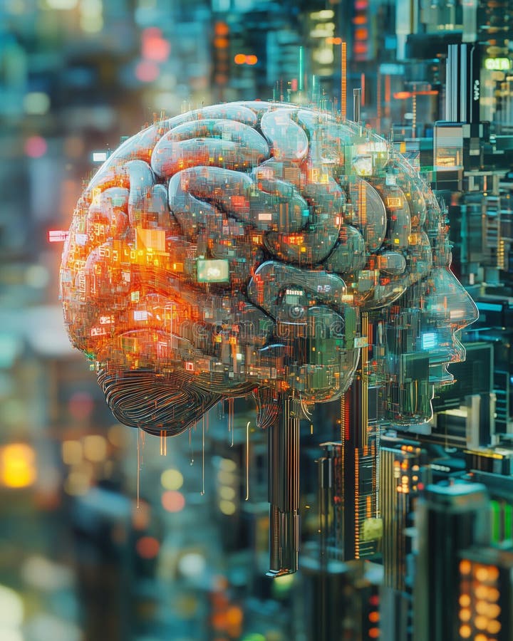 Floating Tariff Numbers Create a Brain Structure Amidst a Vibrant ...